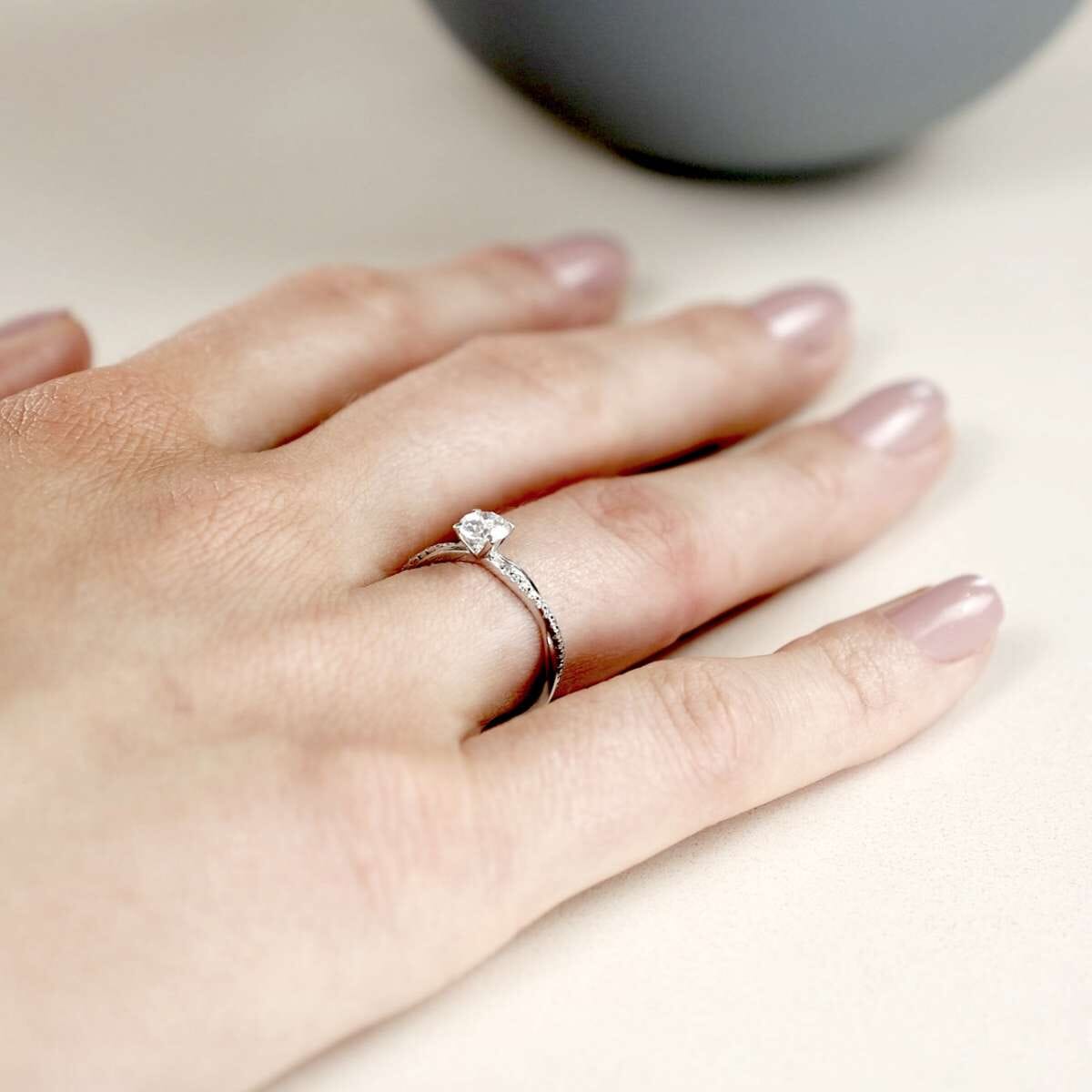 Verlobungsring Pave Modern WeiBgold Diamant 0 38 ct. Anne Korn
